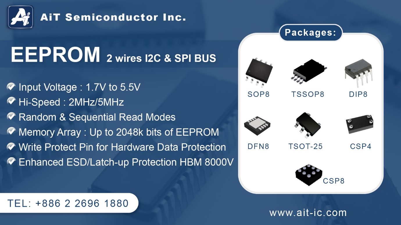 EEPROM 存储器 I2C & SPI BUS_ AiT Semiconductor Inc. – AiT Semiconductor